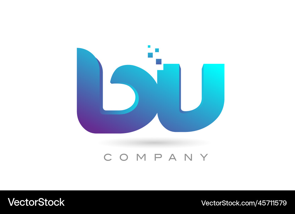 Modern Blue Letter Logo Combination Royalty Free Vector