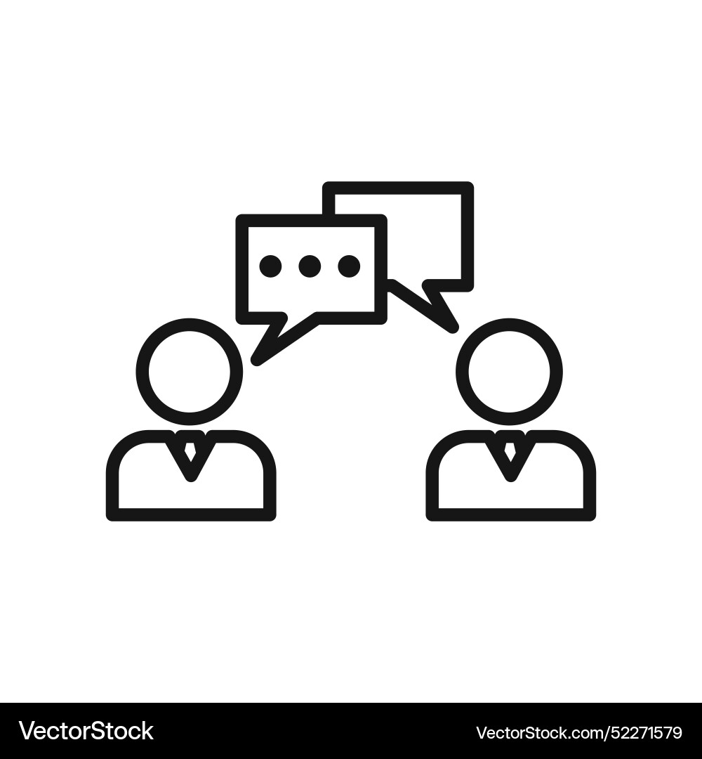 Person conversation icon black line art logo Vector Image