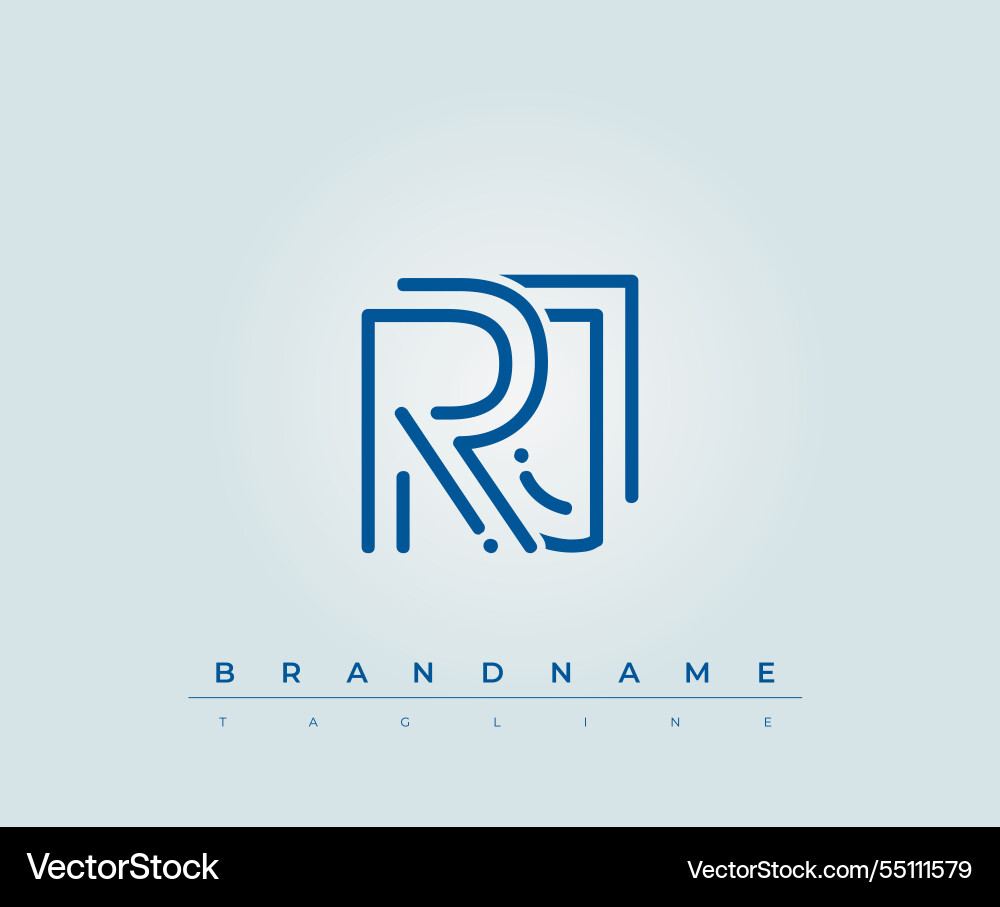 Rj technology letter logo template Royalty Free Vector Image