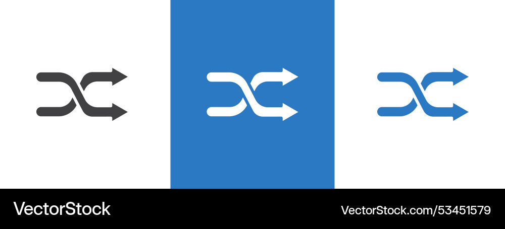 Shuffle icon thin line Royalty Free Vector Image