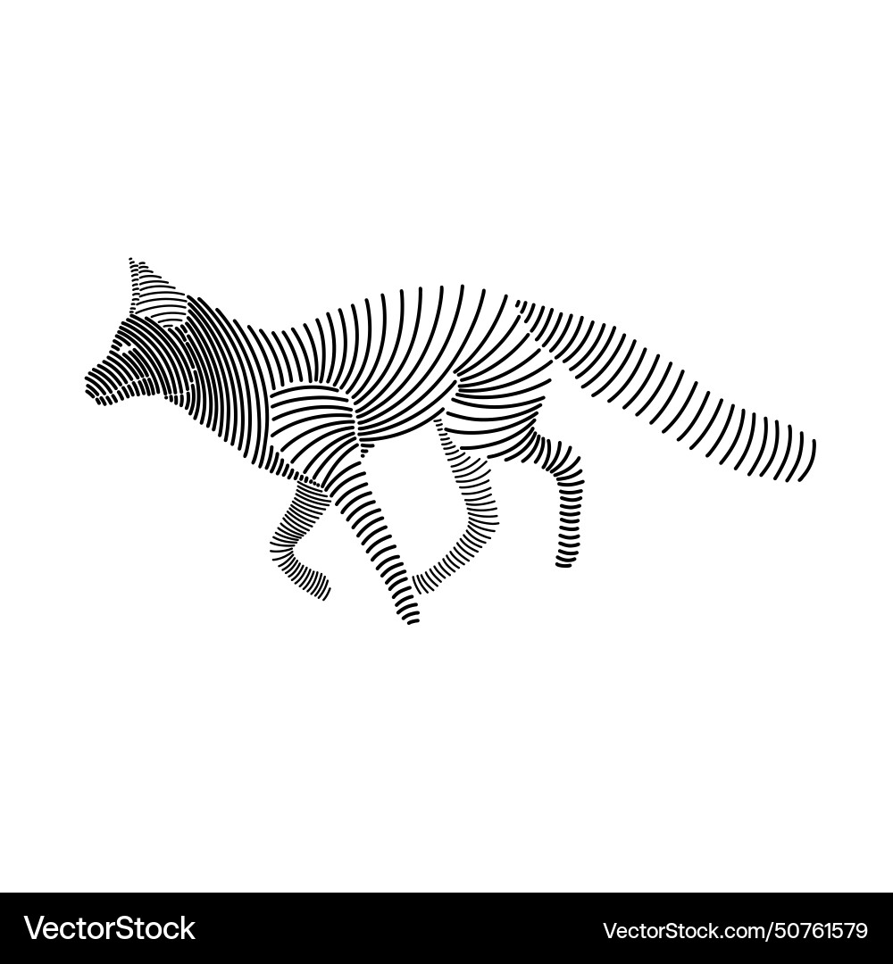 Simple line art of a fox 2 Royalty Free Vector Image