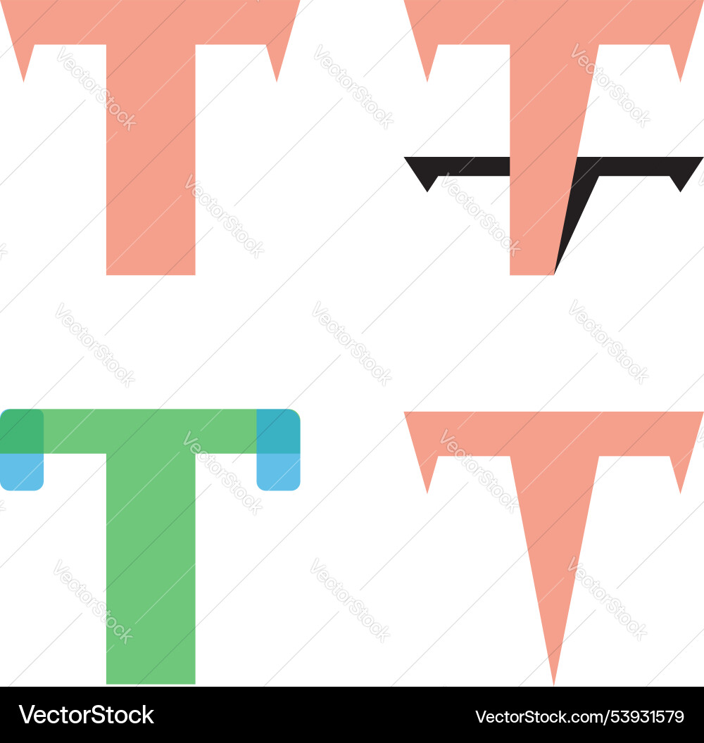 T letter icons Royalty Free Vector Image - VectorStock