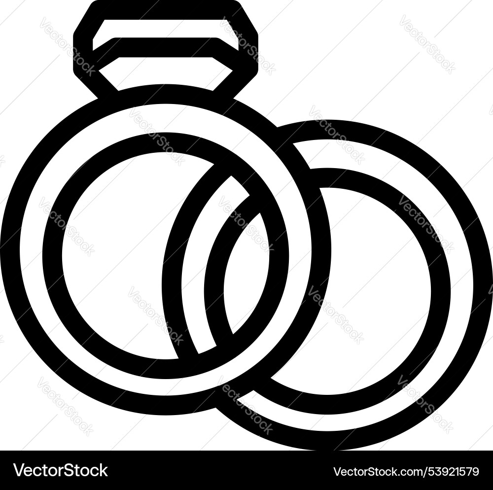 Wedding rings interlocked showing commitment Vector Image