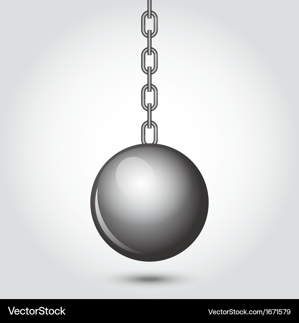 Wrecking shiny ball Royalty Free Vector Image - VectorStock