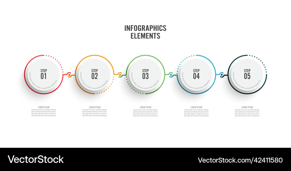 Banner 5 steps business infographic template Vector Image