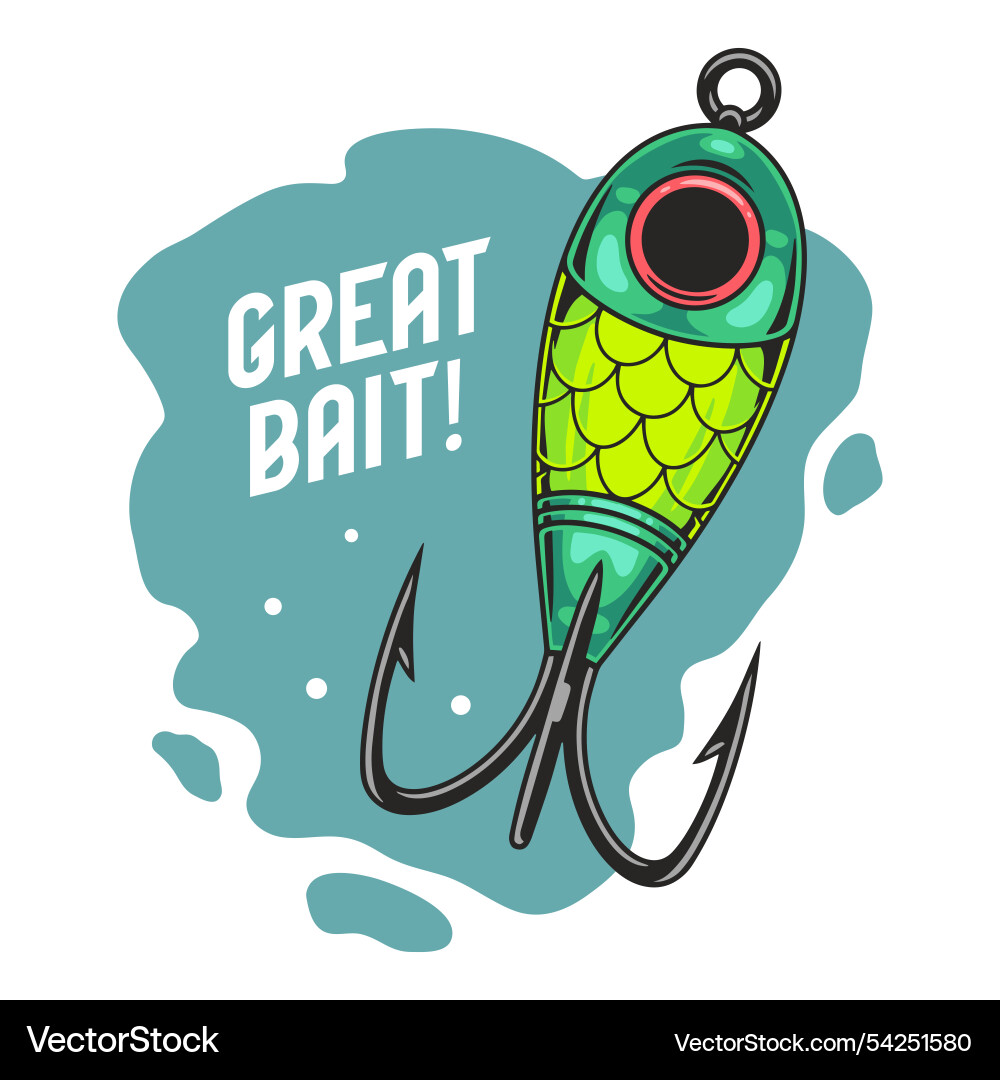 Colorful lure great bait Royalty Free Vector Image