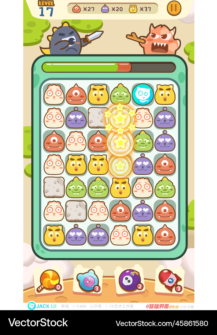 Complete set of level button game ui pop-up icon Vector Image