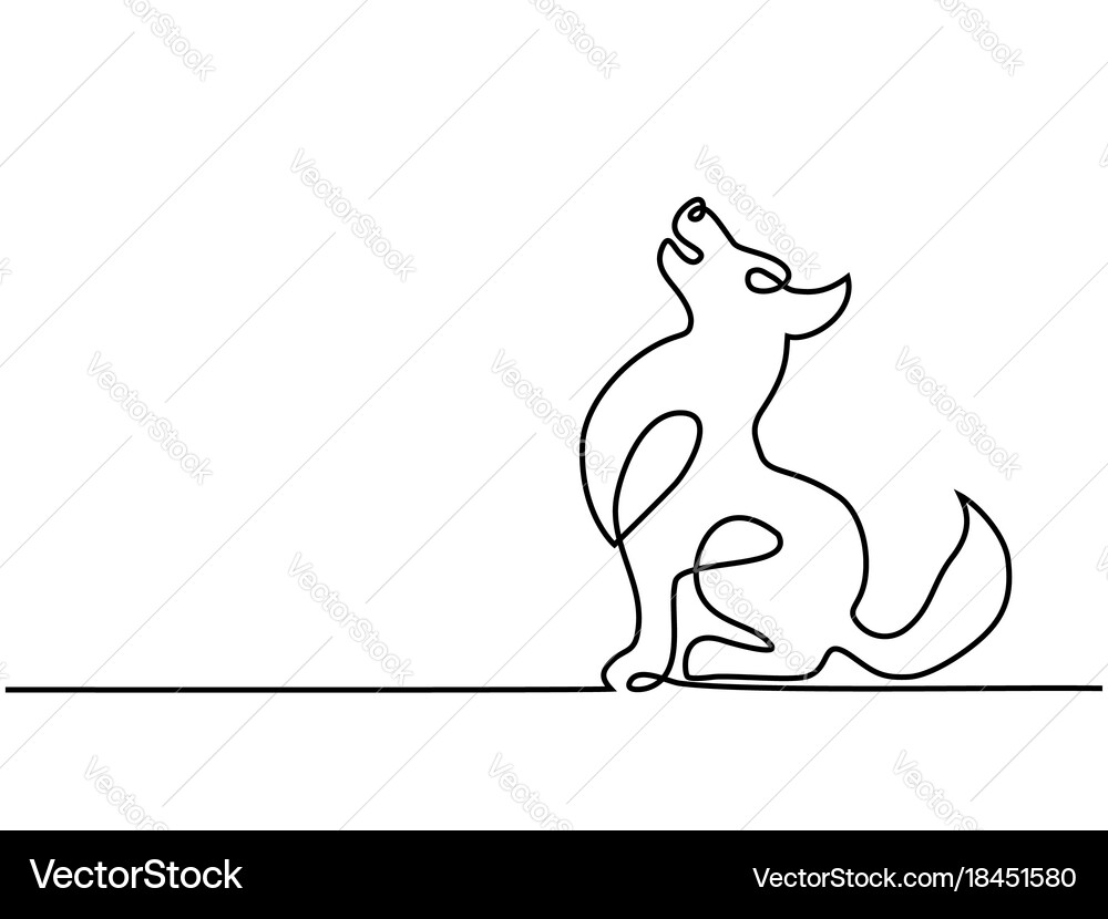 Cute dog sitting Royalty Free Vector Image - VectorStock