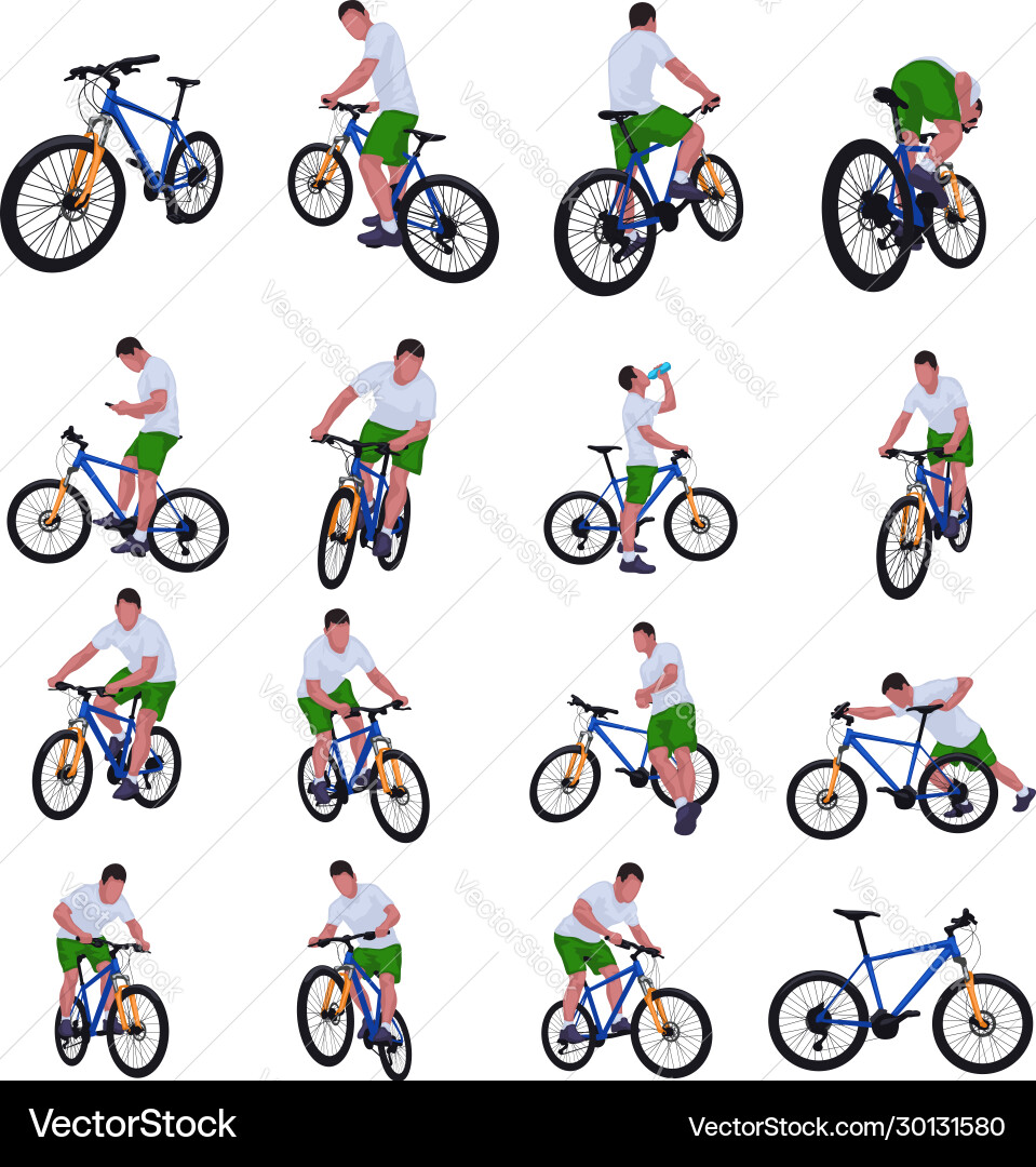 Cyclist set 013 Royalty Free Vector Image - VectorStock