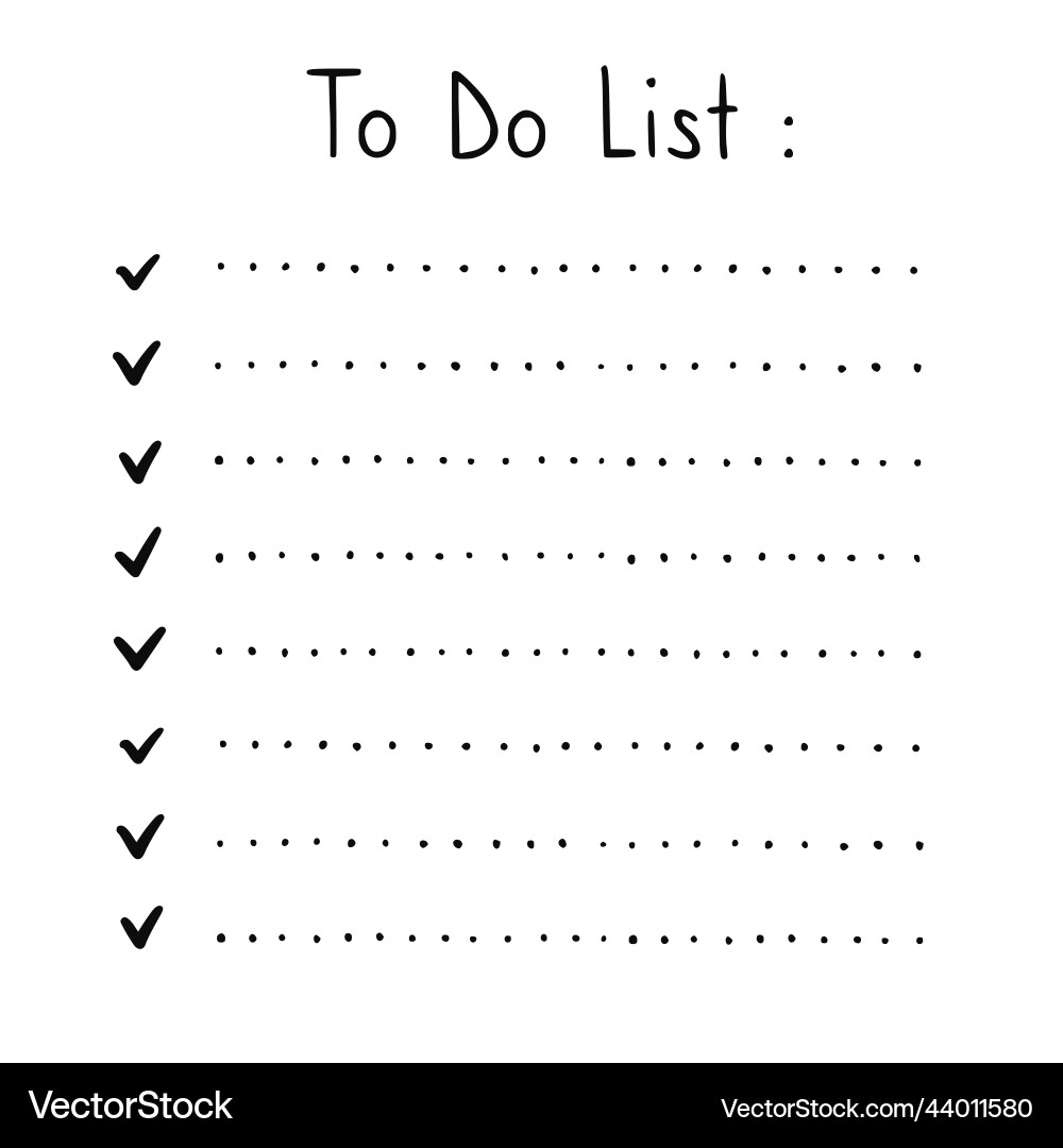 Doodle to do list hand drawn sketch checklist Vector Image