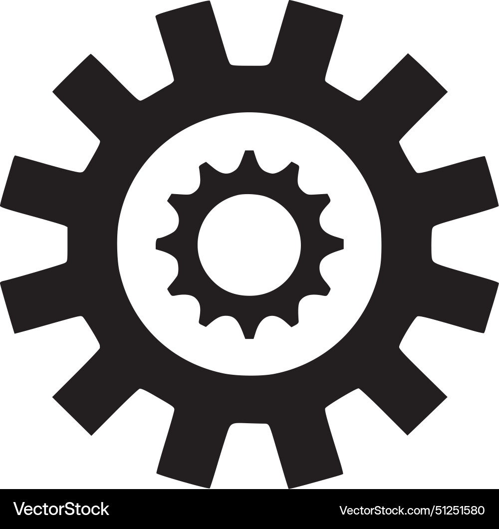 Gear - minimalist and flat logo Royalty Free Vector Image
