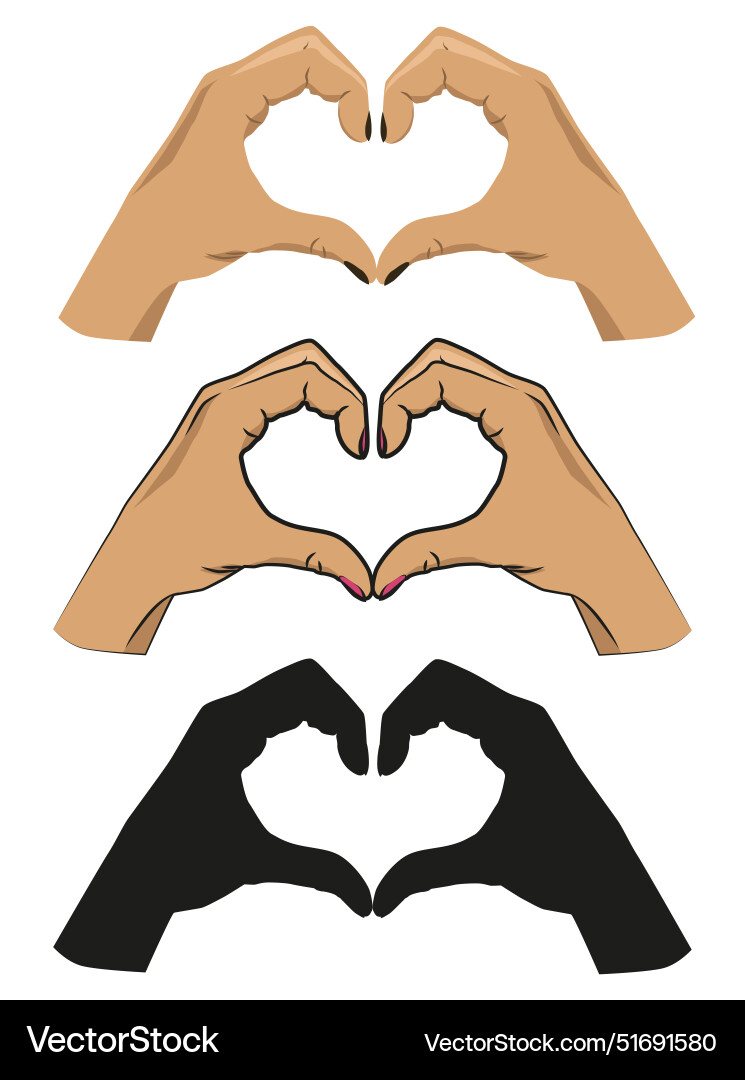 Hands making a heart symbol Royalty Free Vector Image