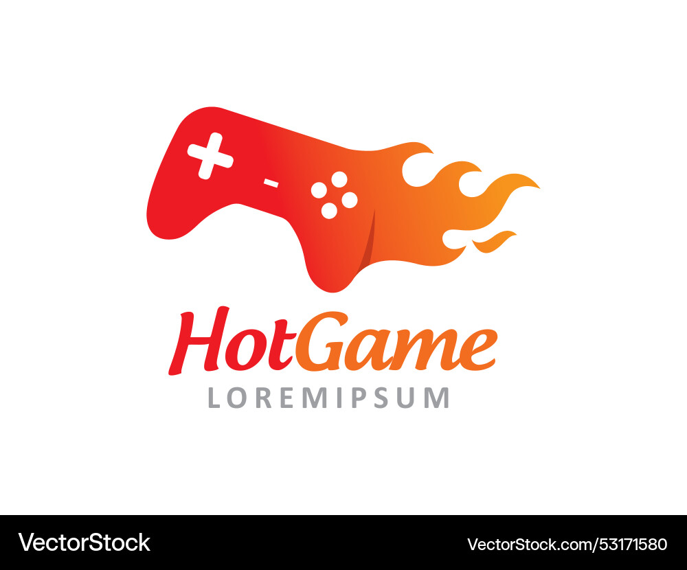 Hot game logo symbol or icon template Royalty Free Vector