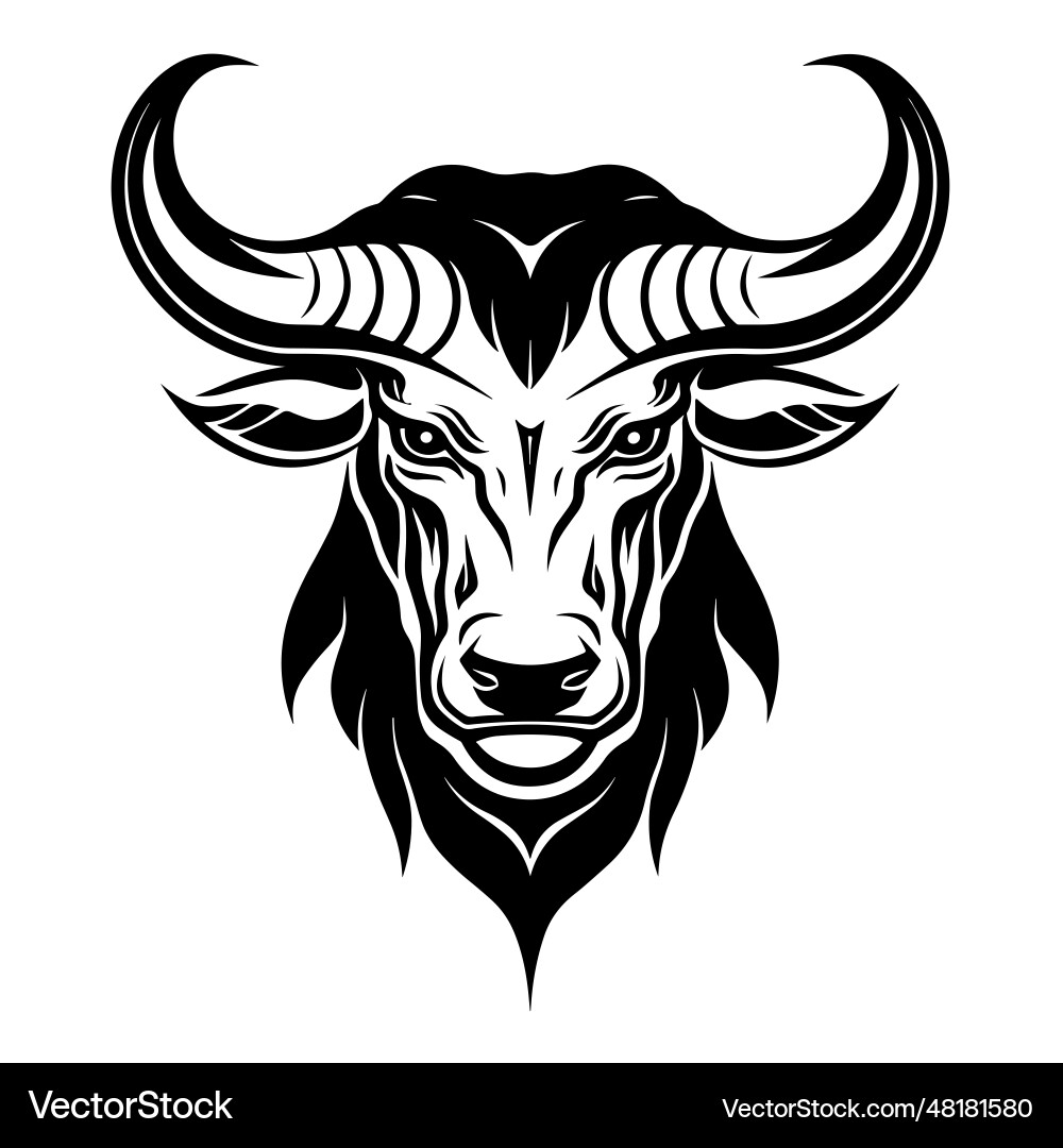 Minotaur head silhouette Royalty Free Vector Image