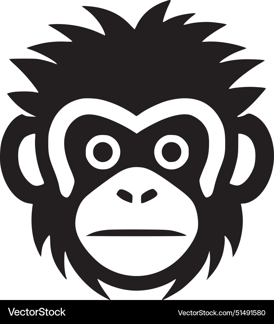 Monkey - minimalist and simple silhouette Vector Image
