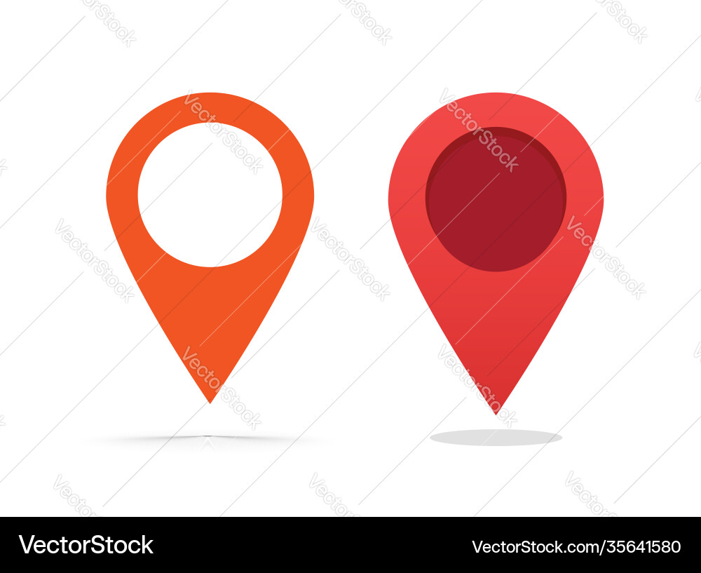 Pin pointer marker red color for map location Vector Image