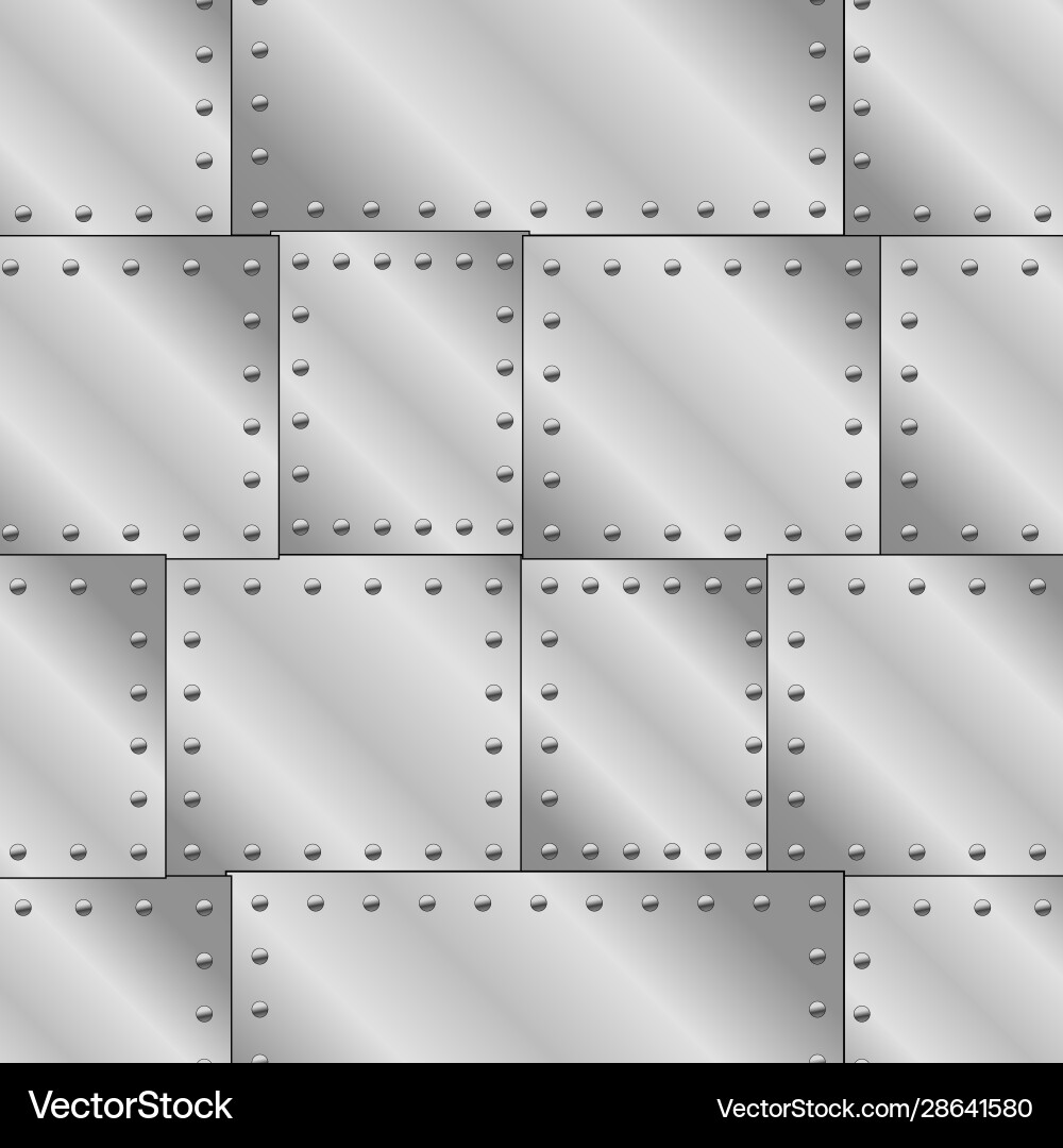 Seamless texture with riveted metal sheets Vector Image