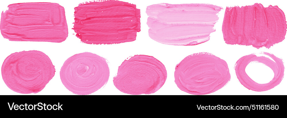 Thick paint daubs pink banners Royalty Free Vector Image