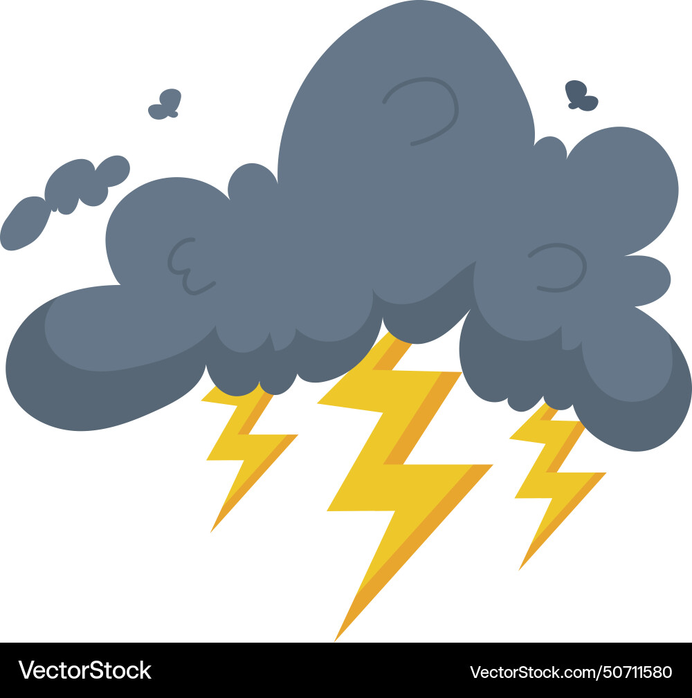 Weather thunderstorm isolated Royalty Free Vector Image