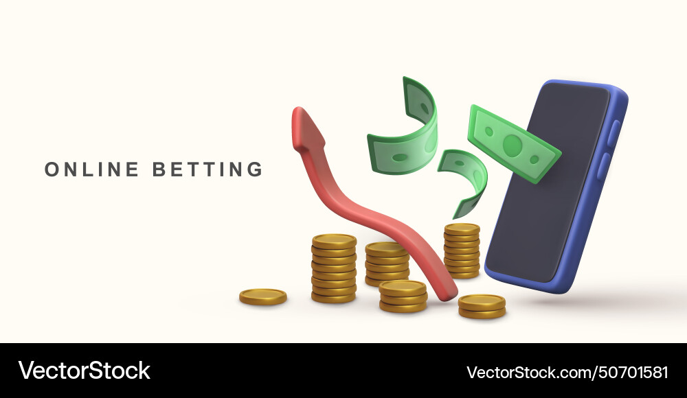 3d realistic online transaction banking Royalty Free Vector