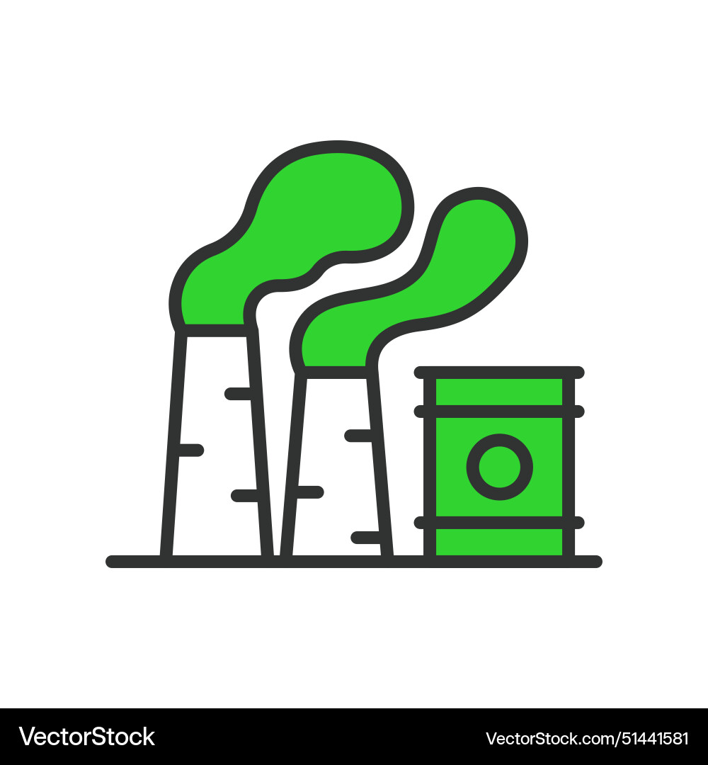Air pollution in line design green Royalty Free Vector Image