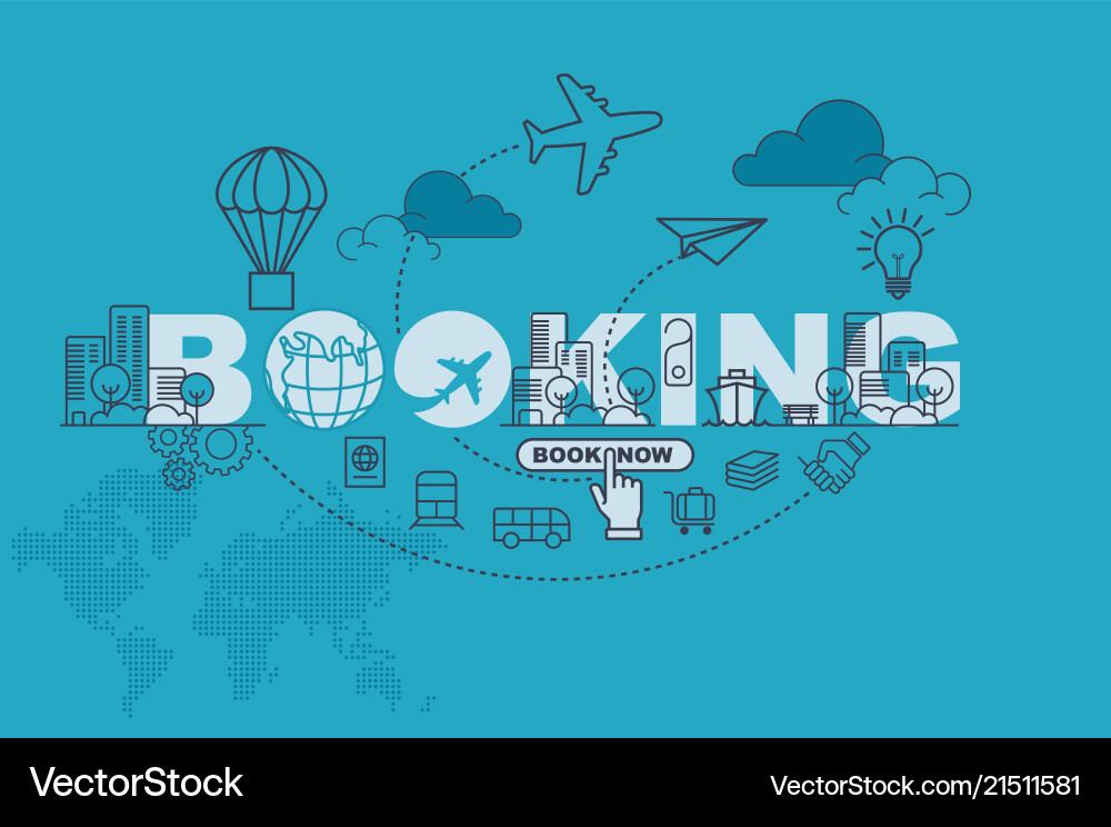 Booking banner background design concept Vector Image