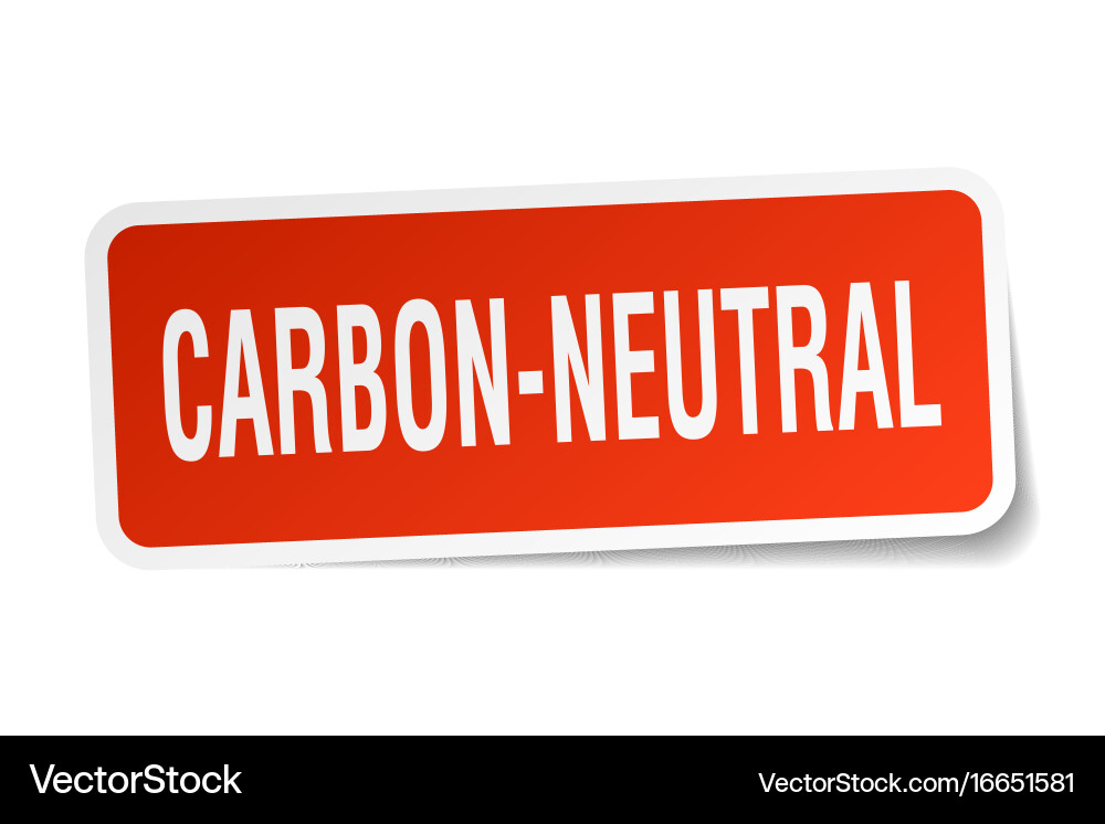 Carbon-neutral square sticker on white Royalty Free Vector
