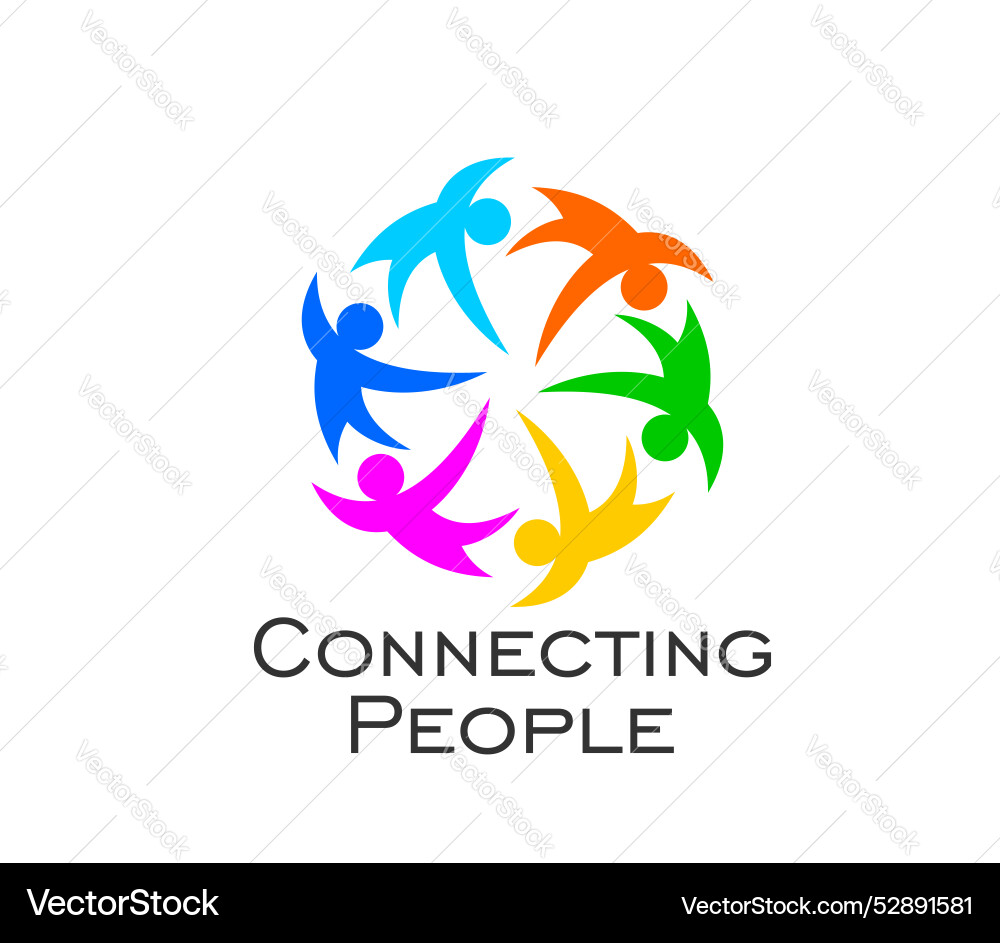 Connect people together icon community teamwork Vector Image