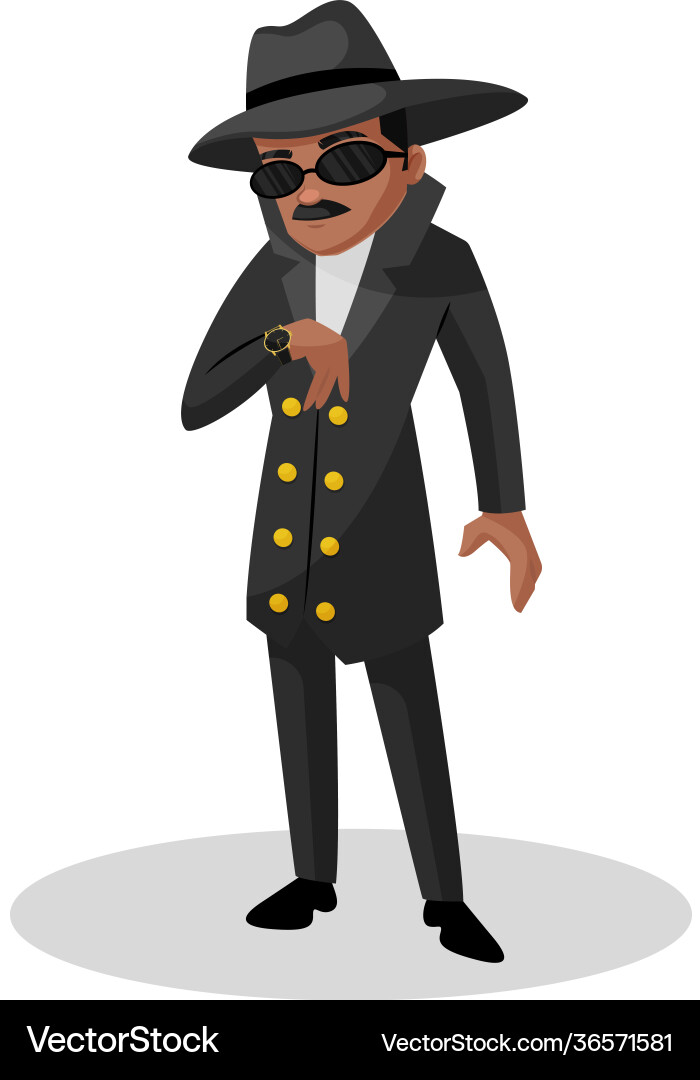 Detective man cartoon Royalty Free Vector Image