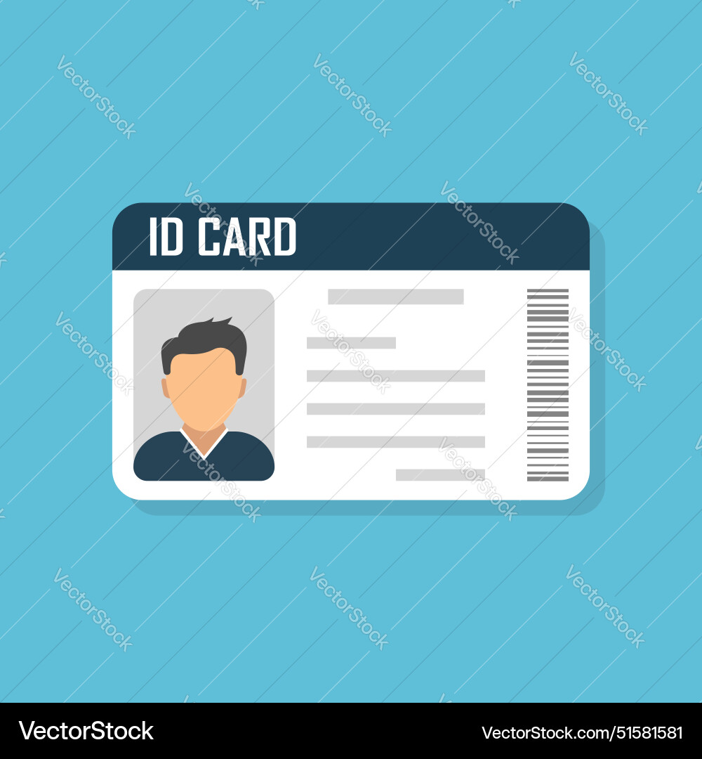 Driver license icon in flat style identification Vector Image