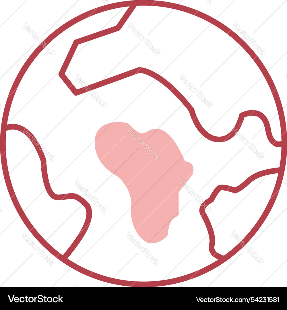 Earth line fill icon Royalty Free Vector Image