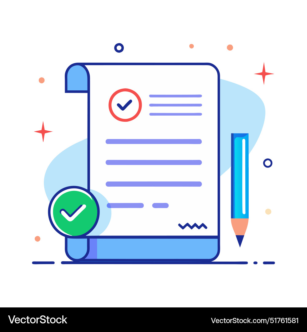 File approval line on white background Royalty Free Vector
