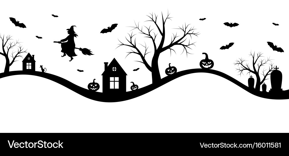 Halloween Witch Banner Royalty Free Vector Image