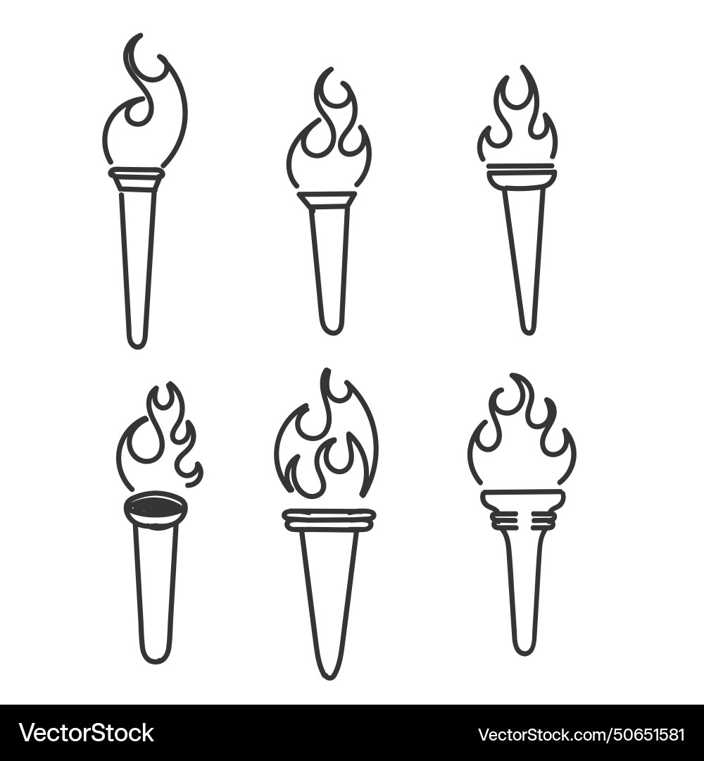 Hand drawn doodle torch icon Royalty Free Vector Image