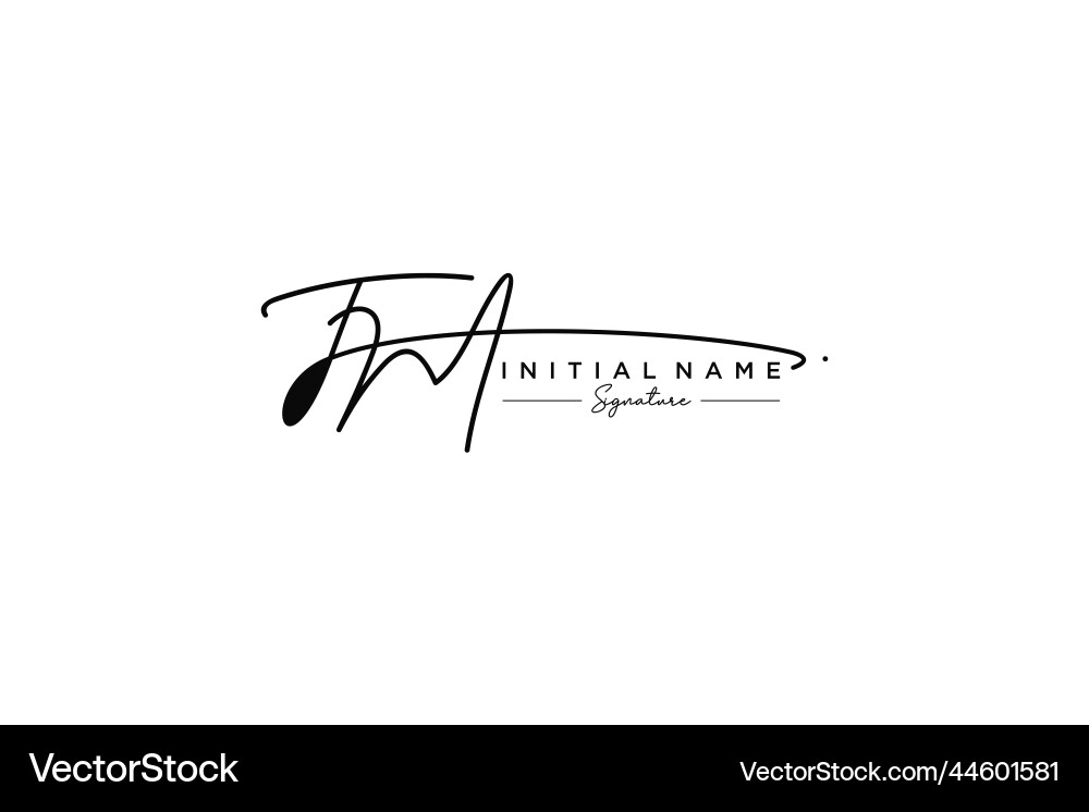 Initial fm signature logo template hand drawn Vector Image