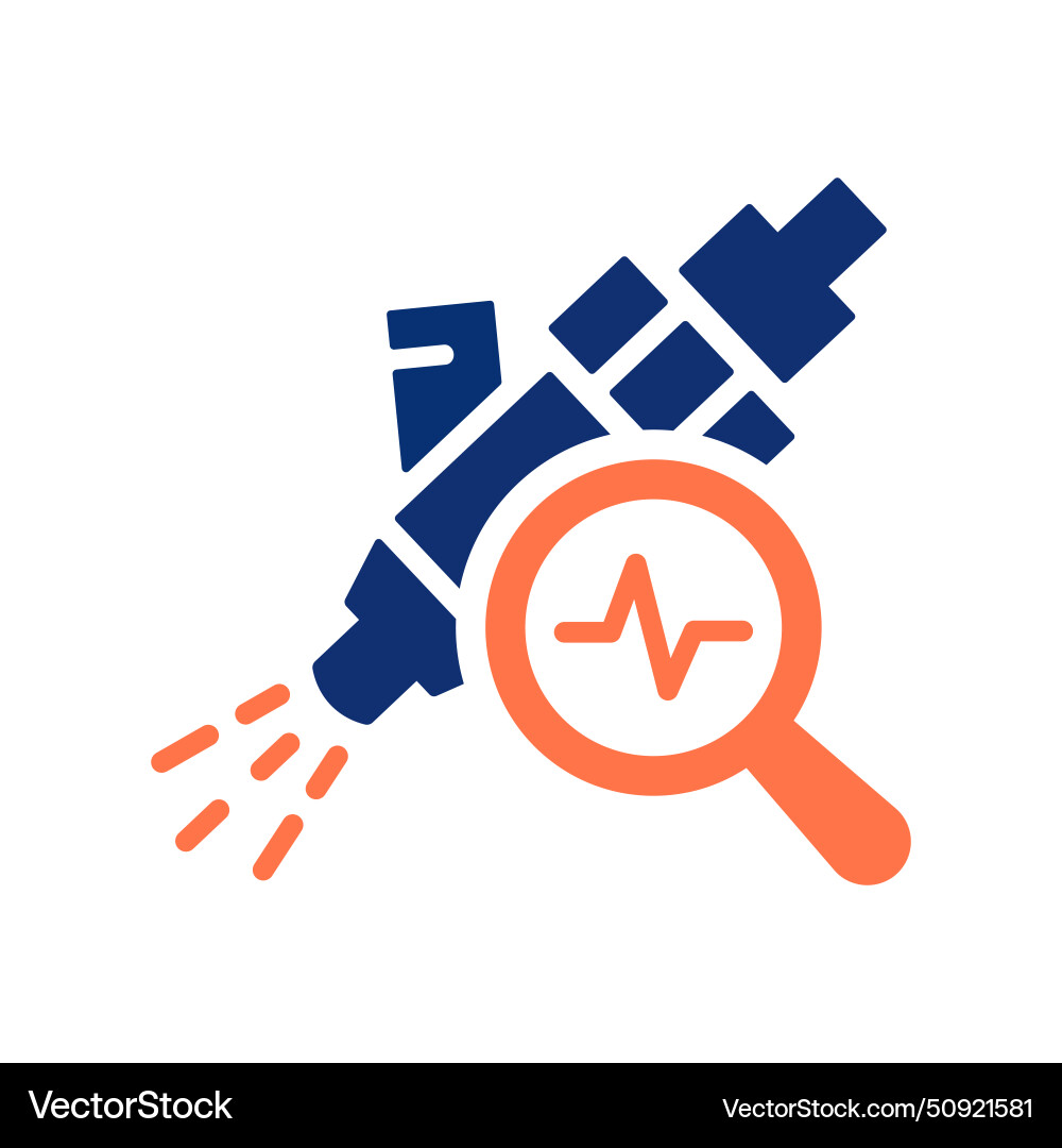 Injector diagnostics icon on white background Vector Image