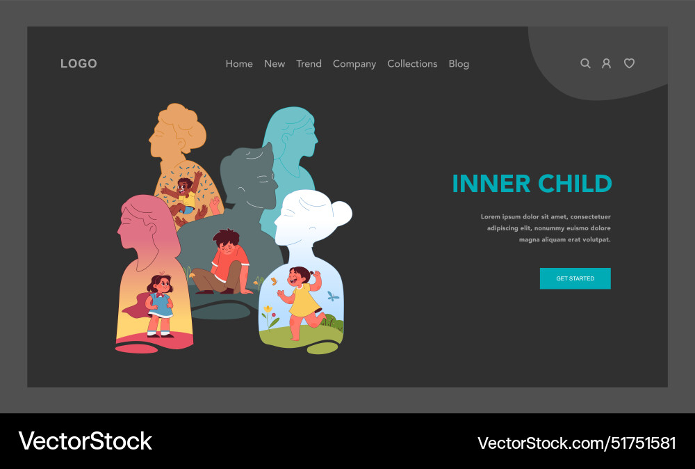 Inner child concept Royalty Free Vector Image - VectorStock
