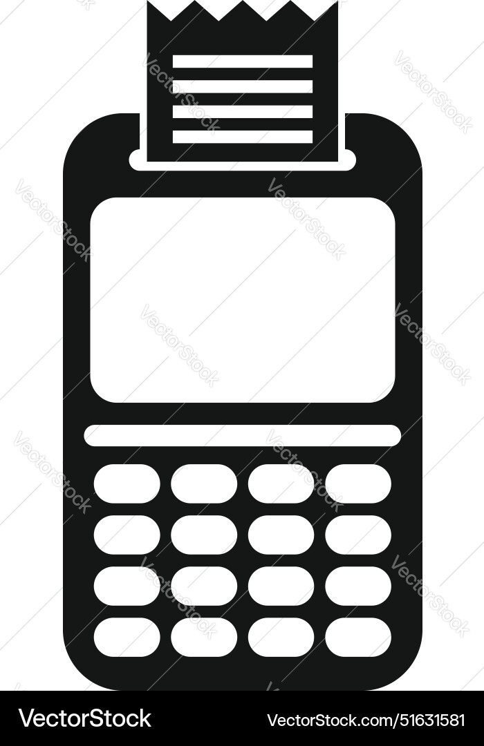 Mobile payment terminal printing receipt icon Vector Image