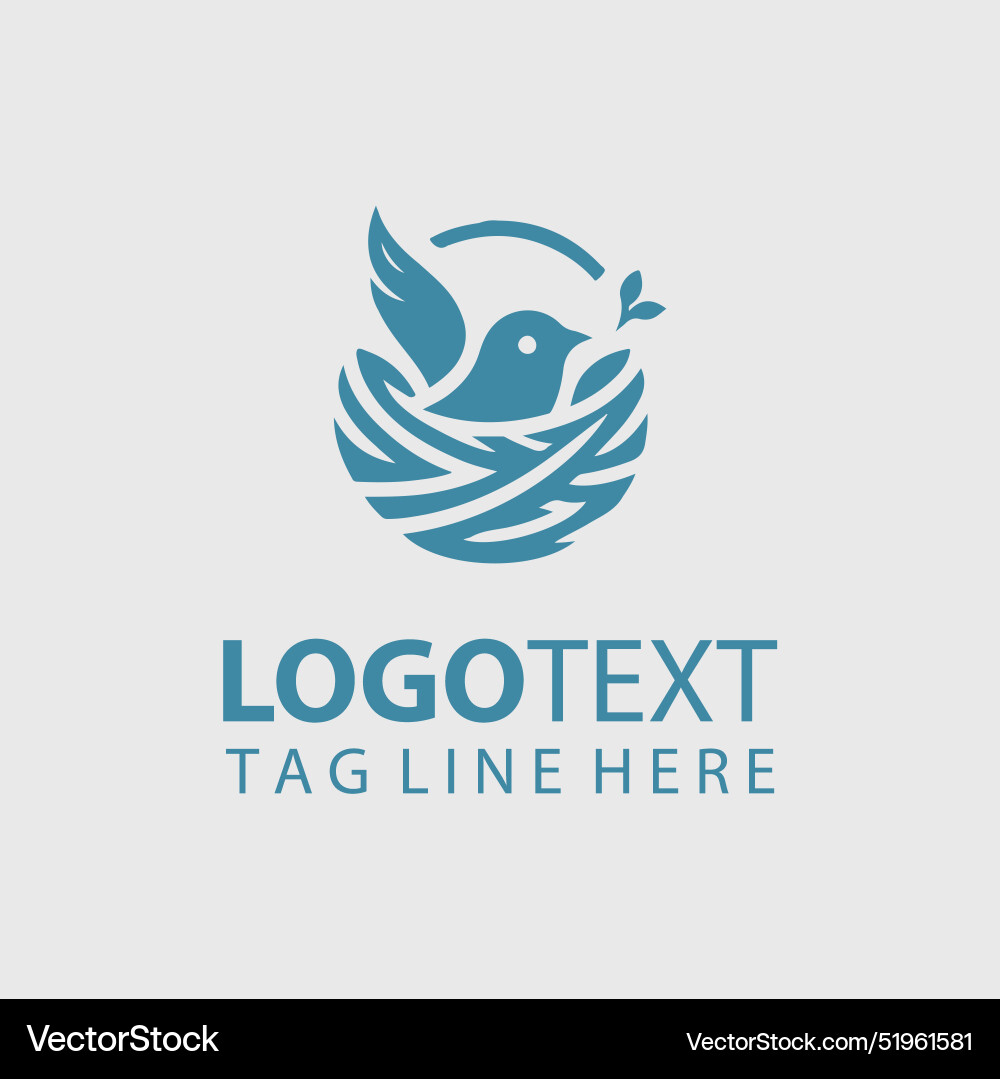 Nesting bird logo Royalty Free Vector Image - VectorStock