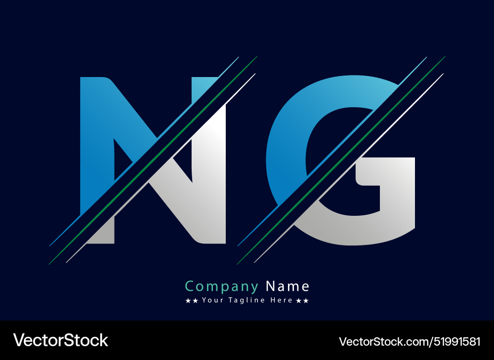 Ng letter logo design template Royalty Free Vector Image