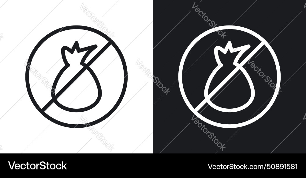 No garbage sign icon set trash litter forbidden Vector Image