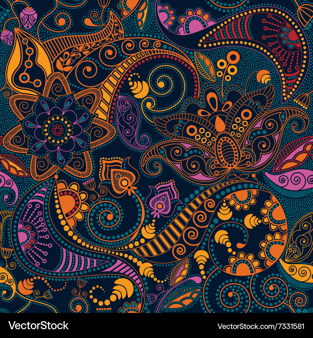 Paisley seamless pattern Royalty Free Vector Image