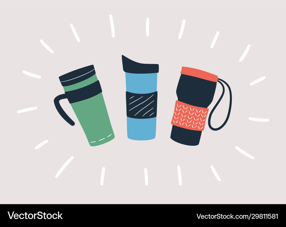 Reusable Cups & Tumblers Royalty Free Vector Image