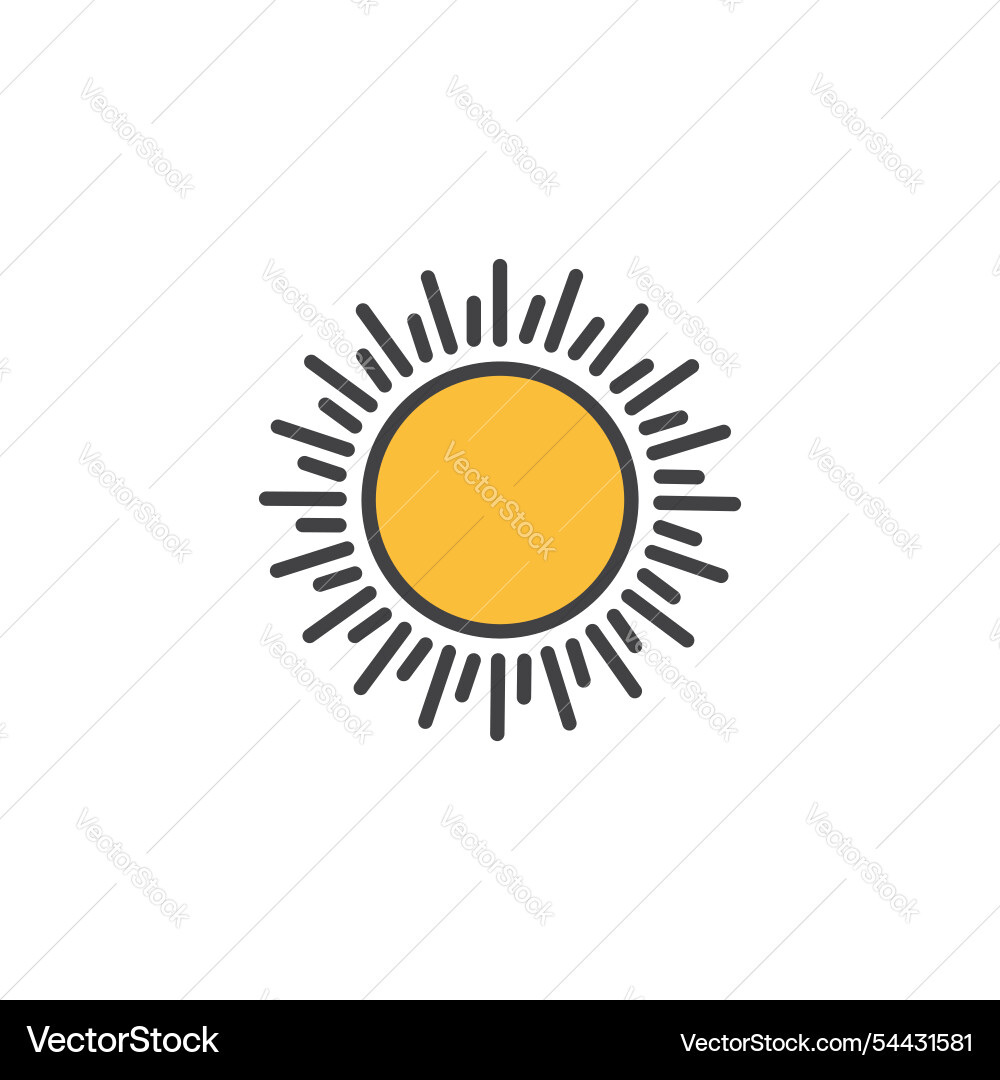 Sun icon in colored version Royalty Free Vector Image