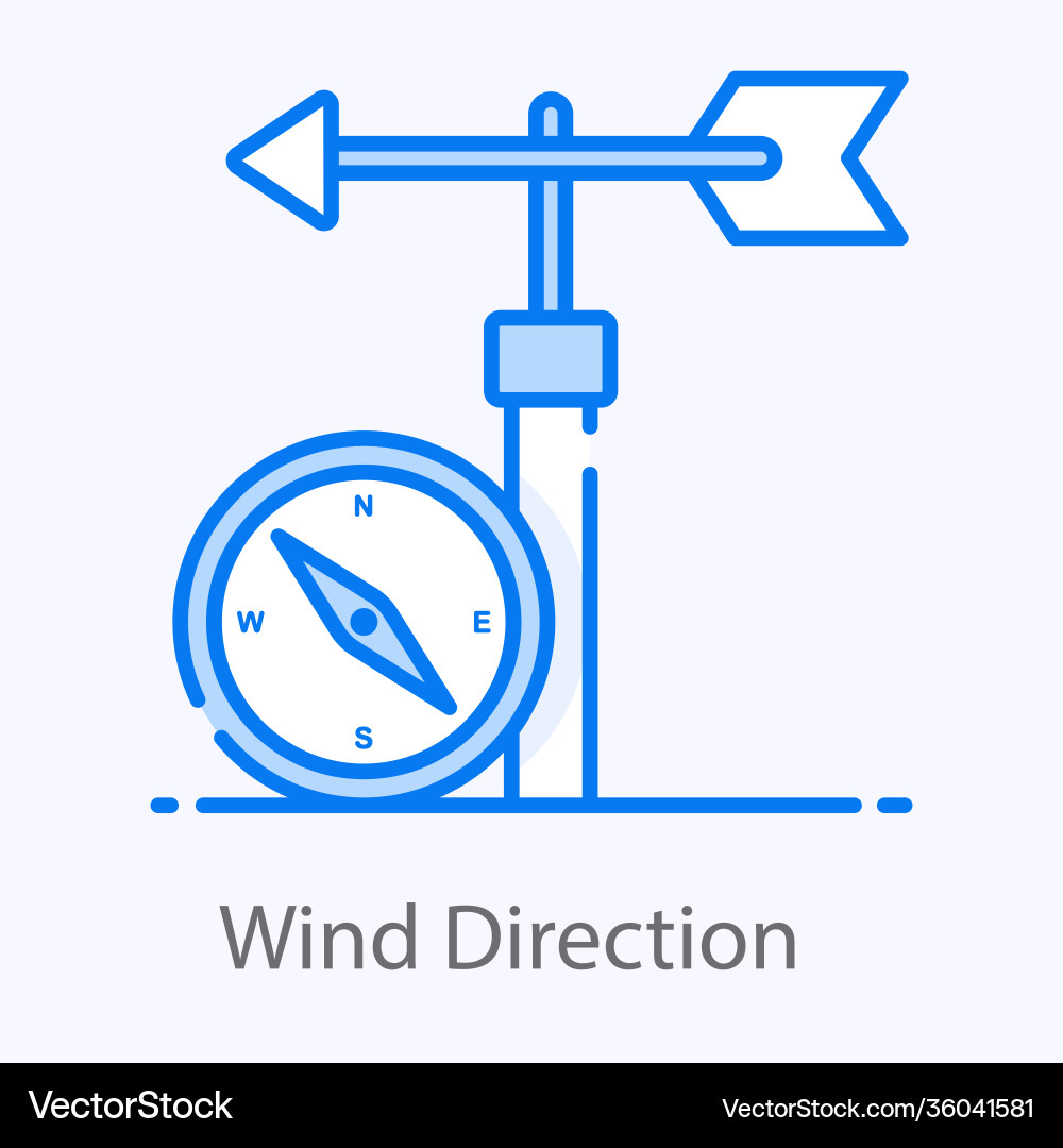 Windrichtung Lizenzfreies Vektorbild - VectorStock
