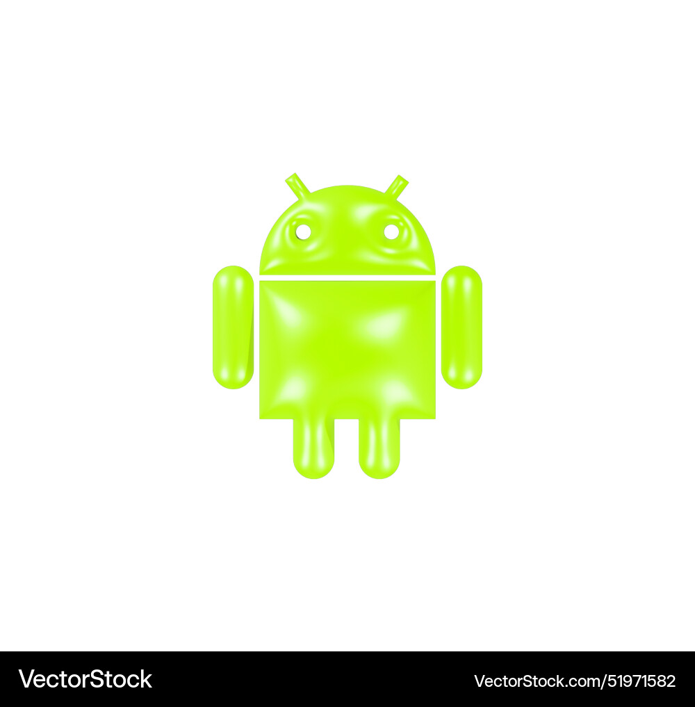 3d green android icon Royalty Free Vector Image