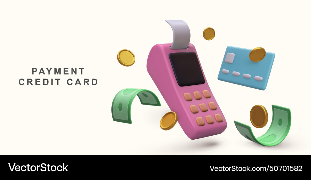 3d realistic concept payment credit card Vector Image
