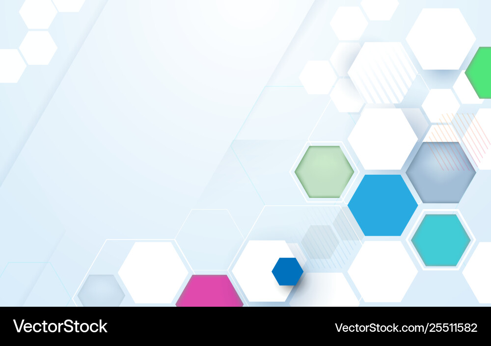 Abstract color hexagons hi-tech technology concept