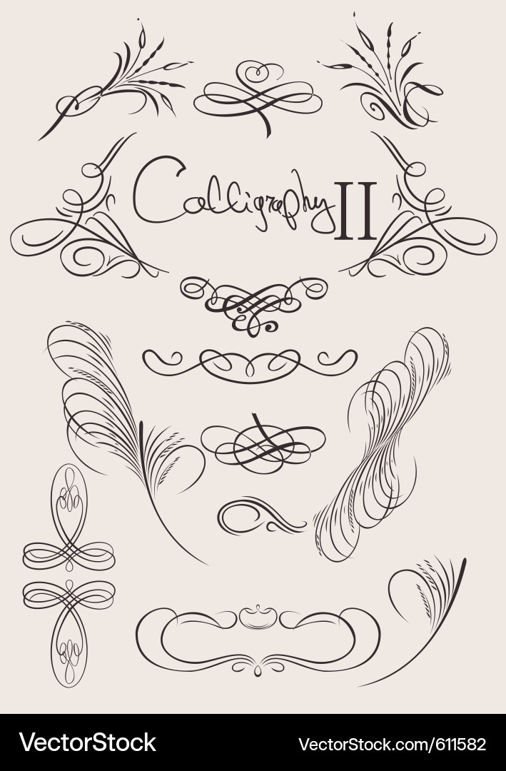 Calligraphic design Royalty Free Vector Image - VectorStock