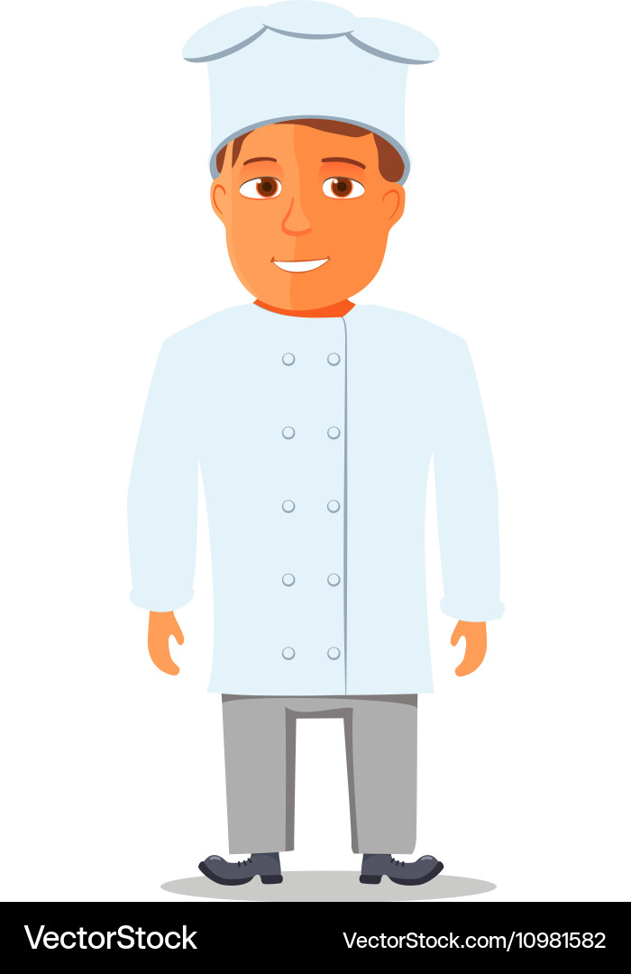 Cartoon chief cook character isolated Royalty Free Vector
